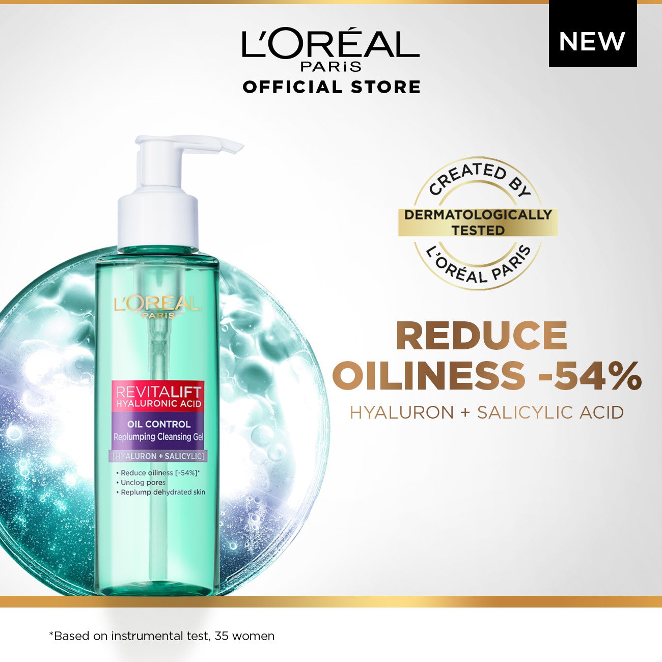 Revitalift Hyaluronic Acid Face Care Oil Control Cleanser | L'Oréal Paris