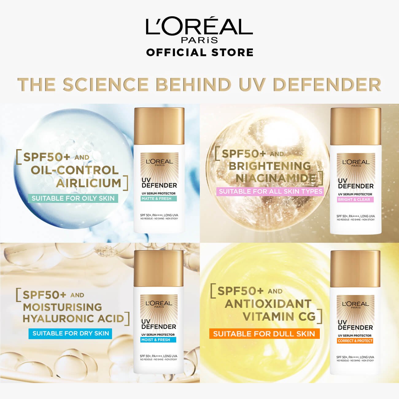 UV Defender Bright & Clear SPF50 (Brightening sunscreen/ Non greasy ...