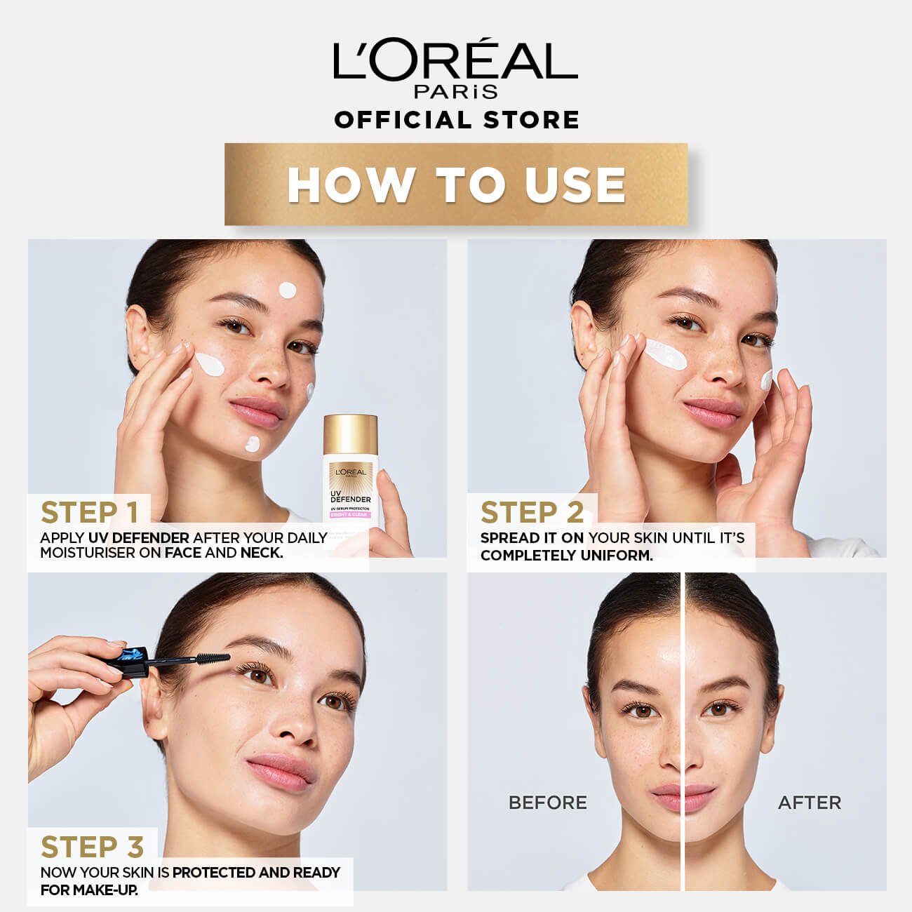 UV Defender Bright & Clear SPF50 (Brightening sunscreen/ Non greasy ...