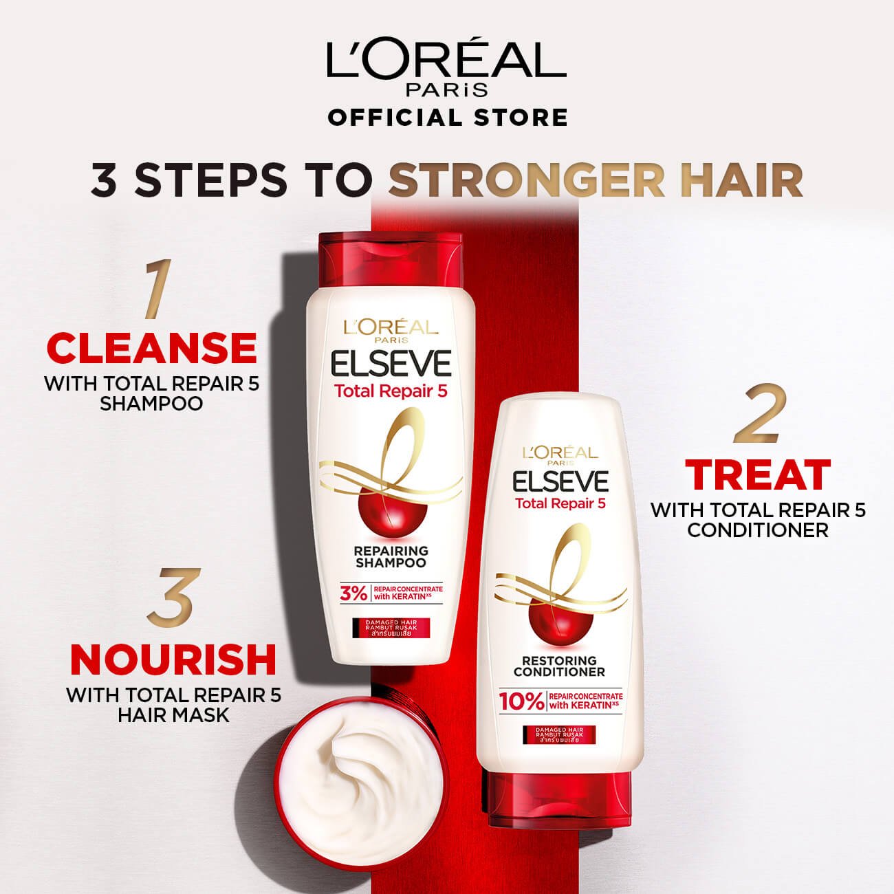 L’Oreal Paris Elseve Total Repair 5 Shampoo 620ml