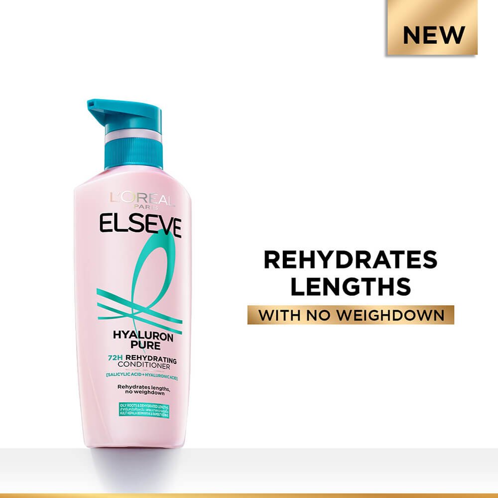 L’Oréal Paris ELSEVE Hyaluron Pure 72H Rehydrating Conditioner for ...