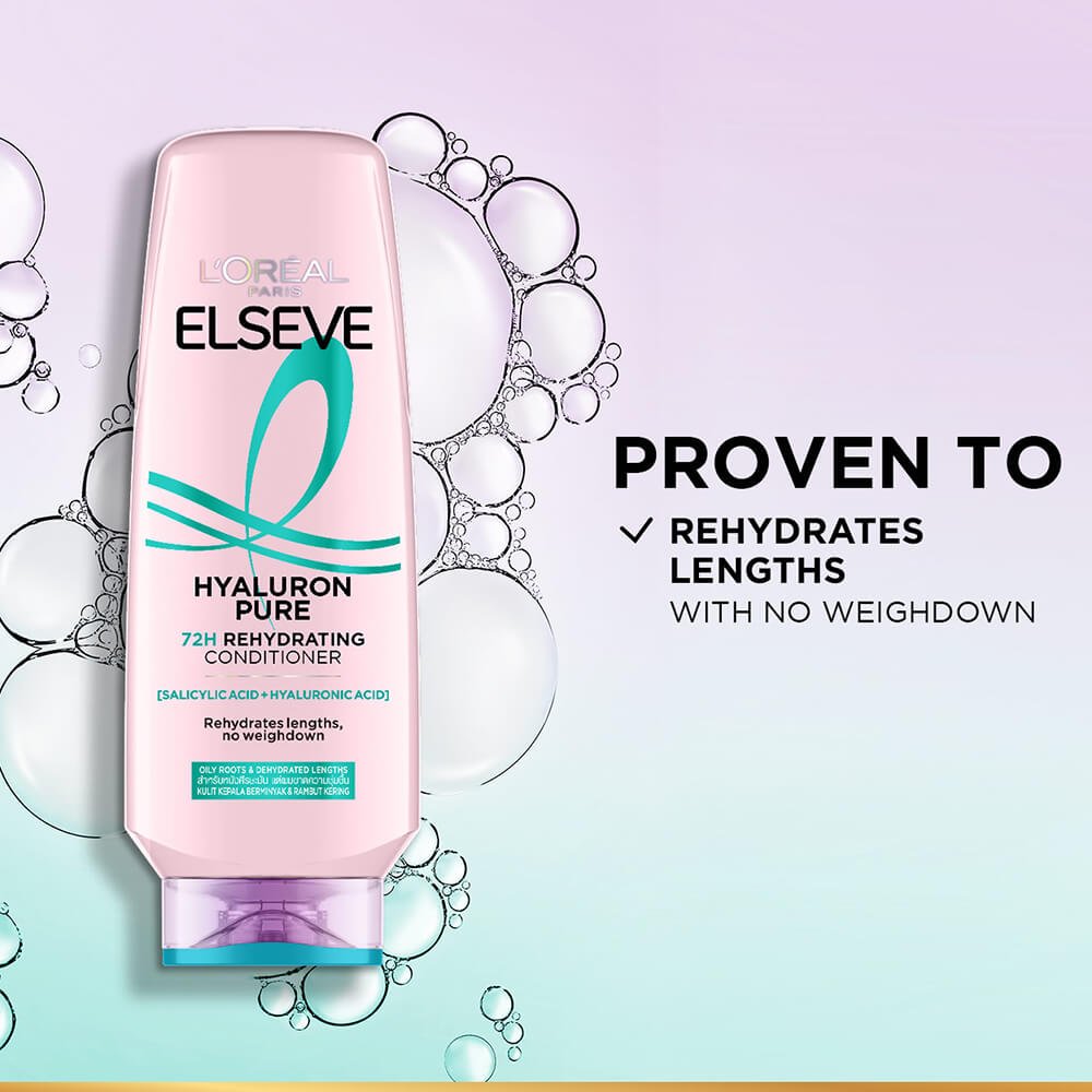 L’Oréal Paris ELSEVE Hyaluron Pure 72H Rehydrating Conditioner for ...