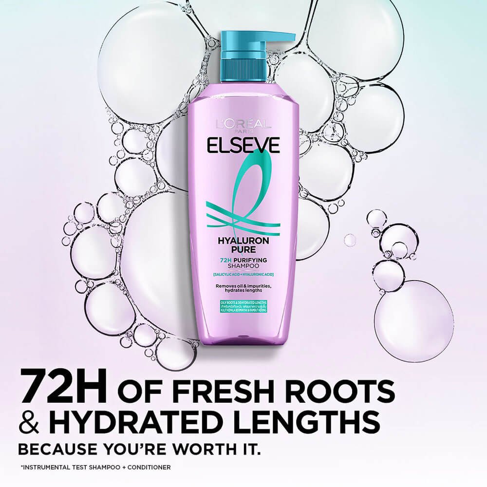 L’Oréal Paris ELSEVE Hyaluron Pure 72H purifying shampoo for fresh ...