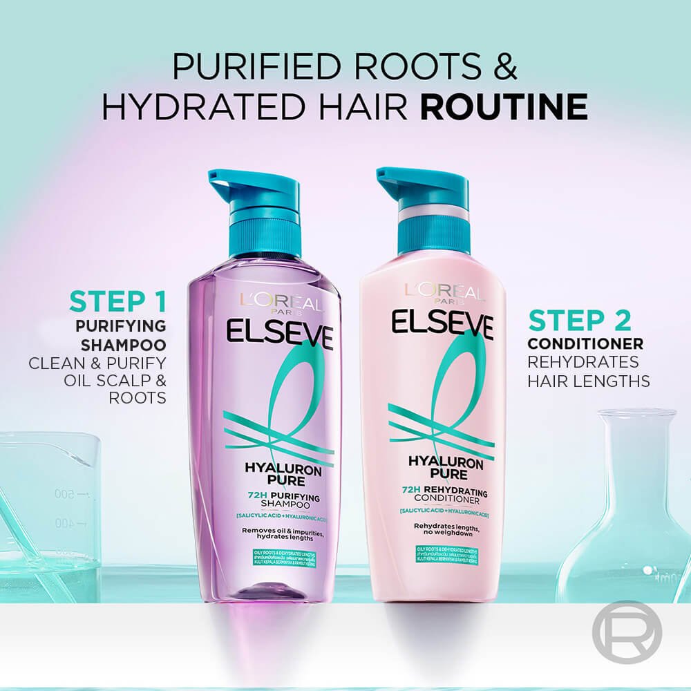 L’Oréal Paris ELSEVE Hyaluron Pure 72H purifying shampoo for fresh ...